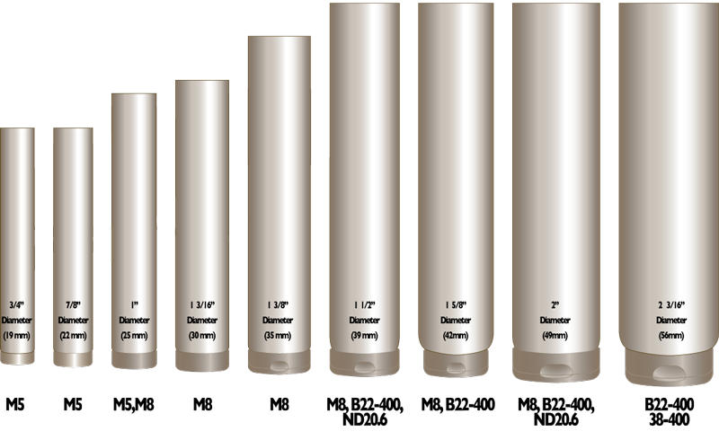 ADDITIONAL CUSTOM HEAD STYLES AND TUBE LENGTHS AVAILABLE